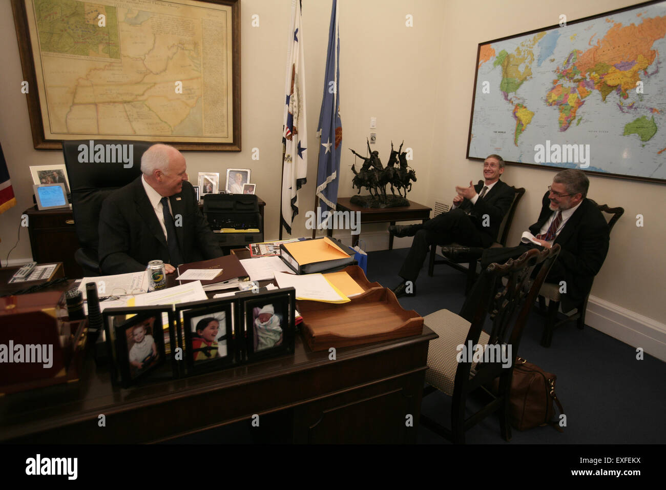 Vice President Cheney Meets with David Addington and John Hannah Stock ...