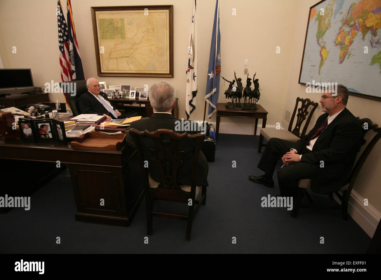 Vice President Cheney Meets with David Addington and Pat Caldwell Stock ...