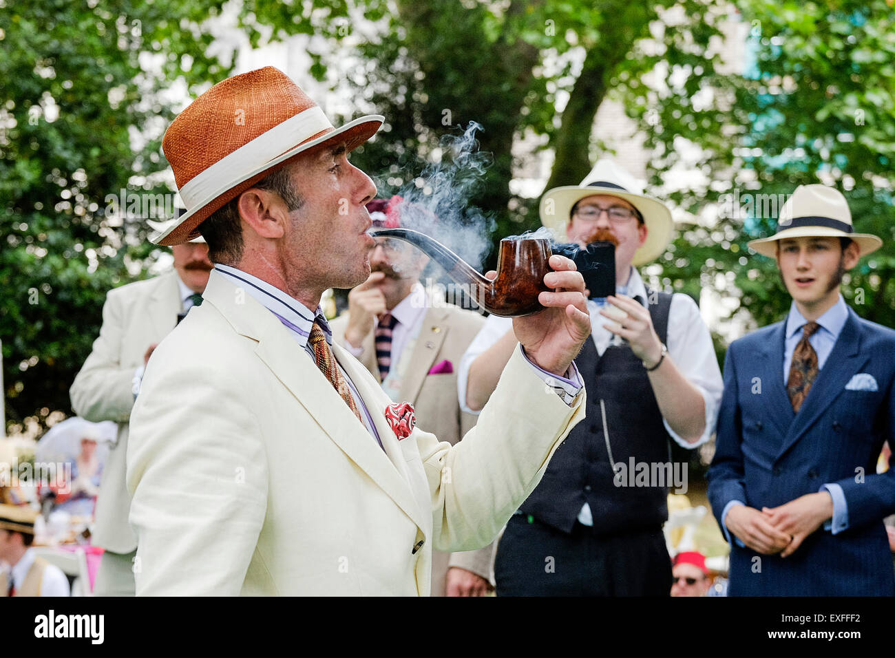 Gustav Temple smoking the official Olympic Pipe at the opening ceremony ...