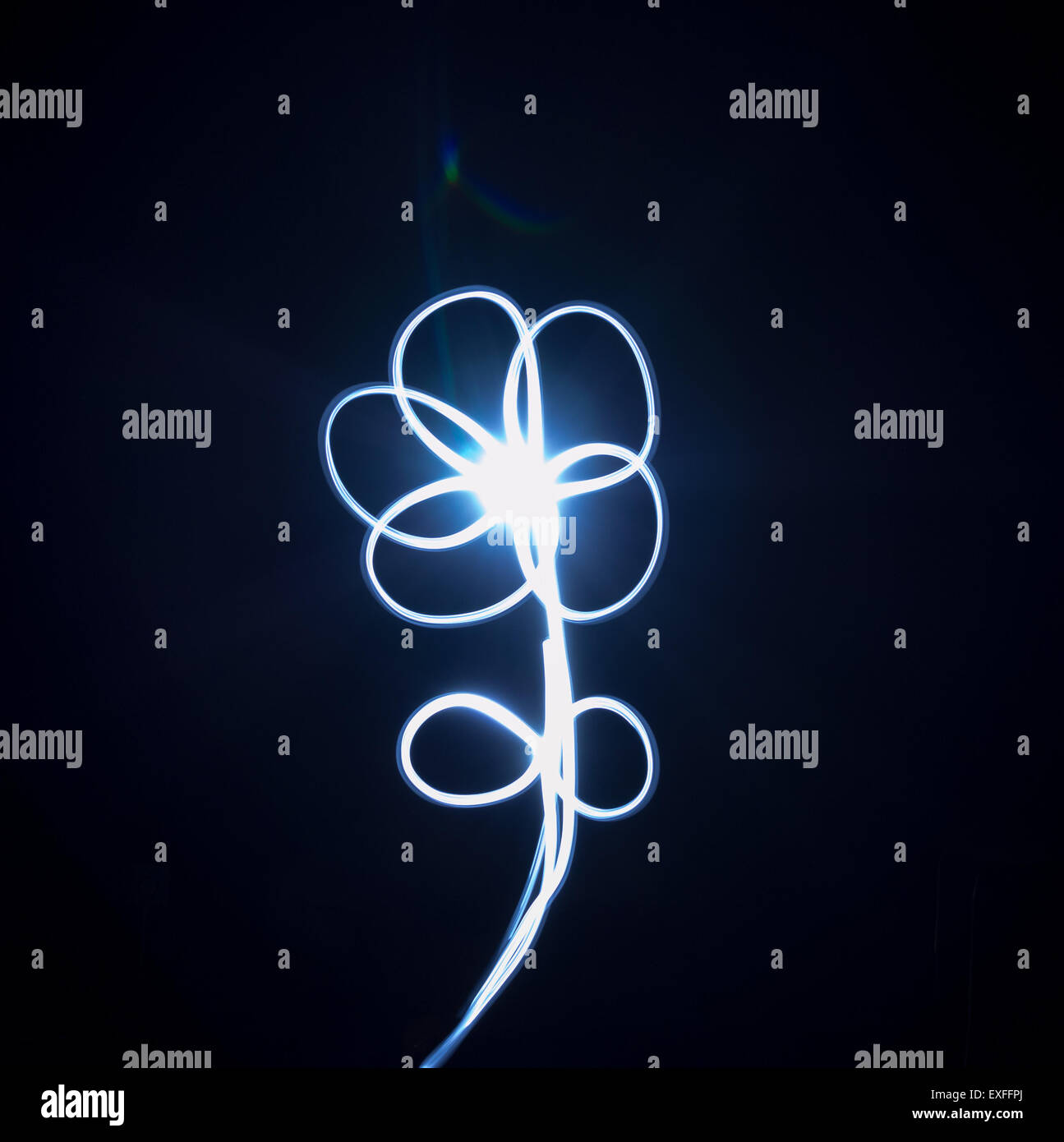 Neon blue flower hi-res stock photography and images - Alamy
