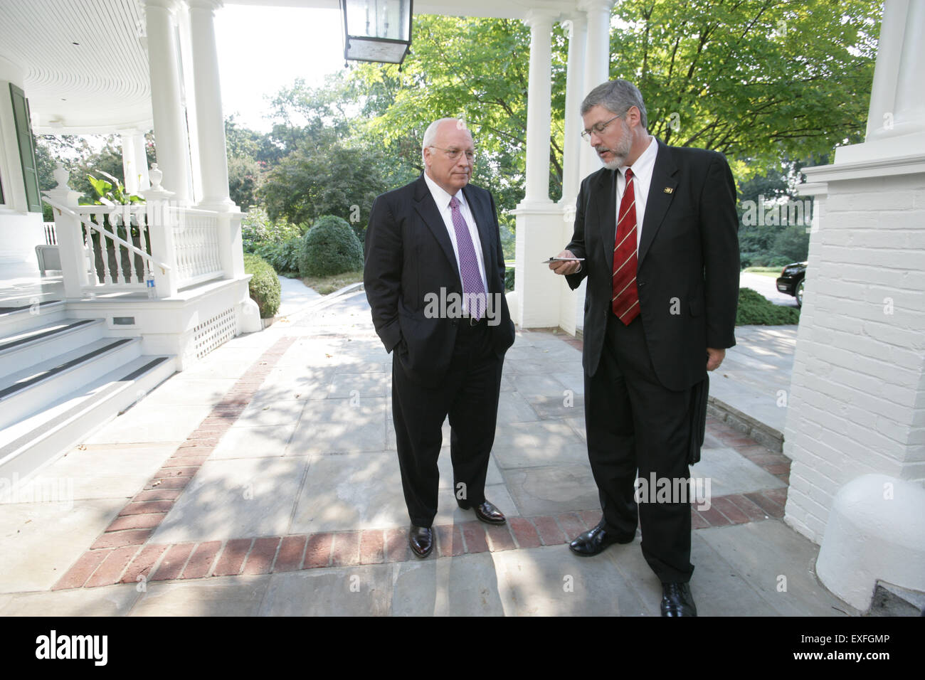 Vice President Cheney Talks with David Addington Outside the United ...