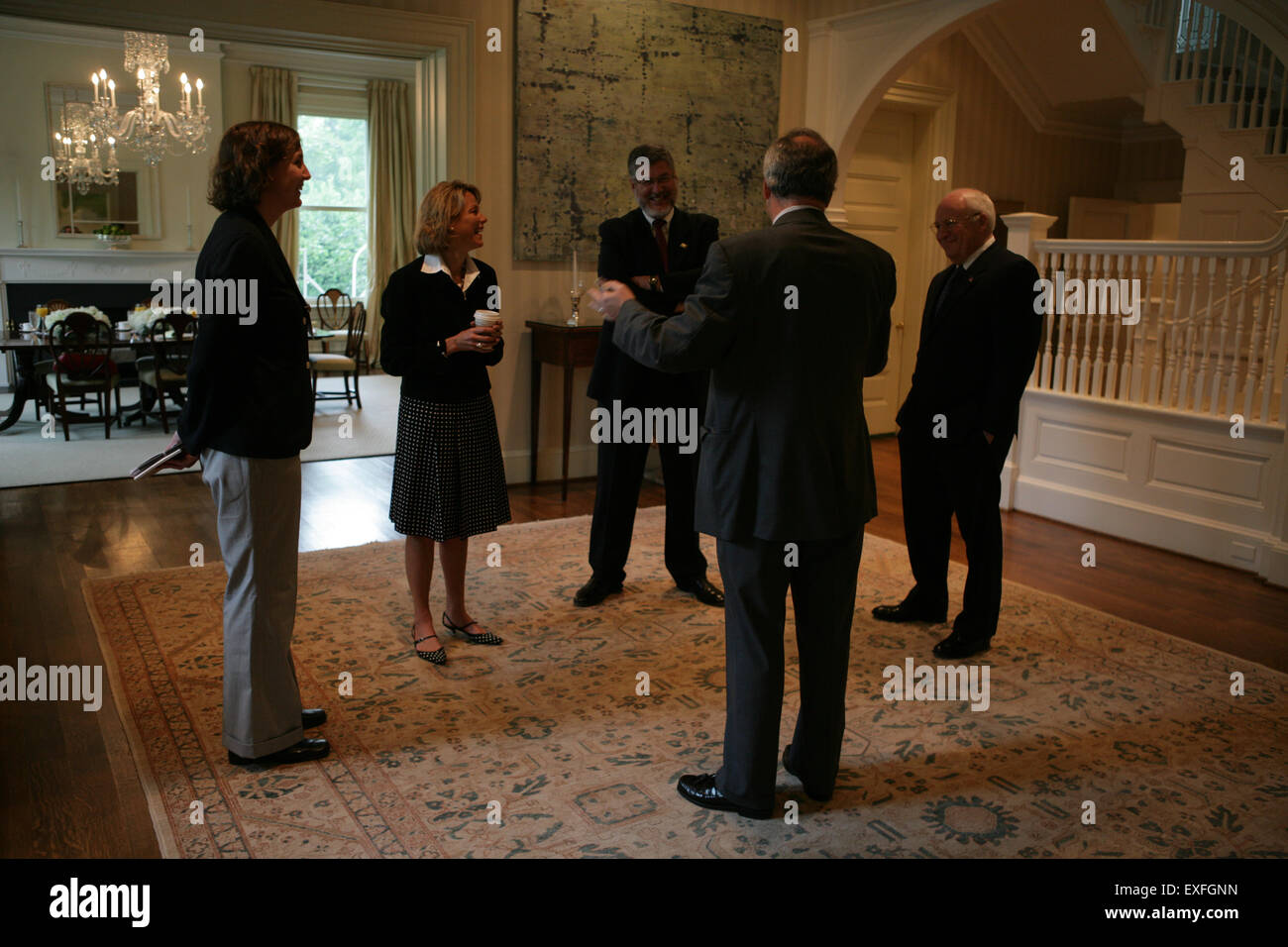 Vice President Cheney Talks with David Addington, Stu Rothenberg ...