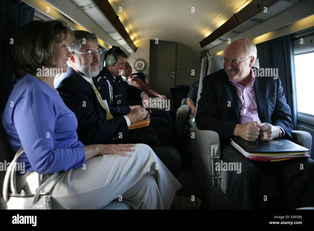 Vice President Cheney Talks with David and Cindy Addington Aboard Stock ...