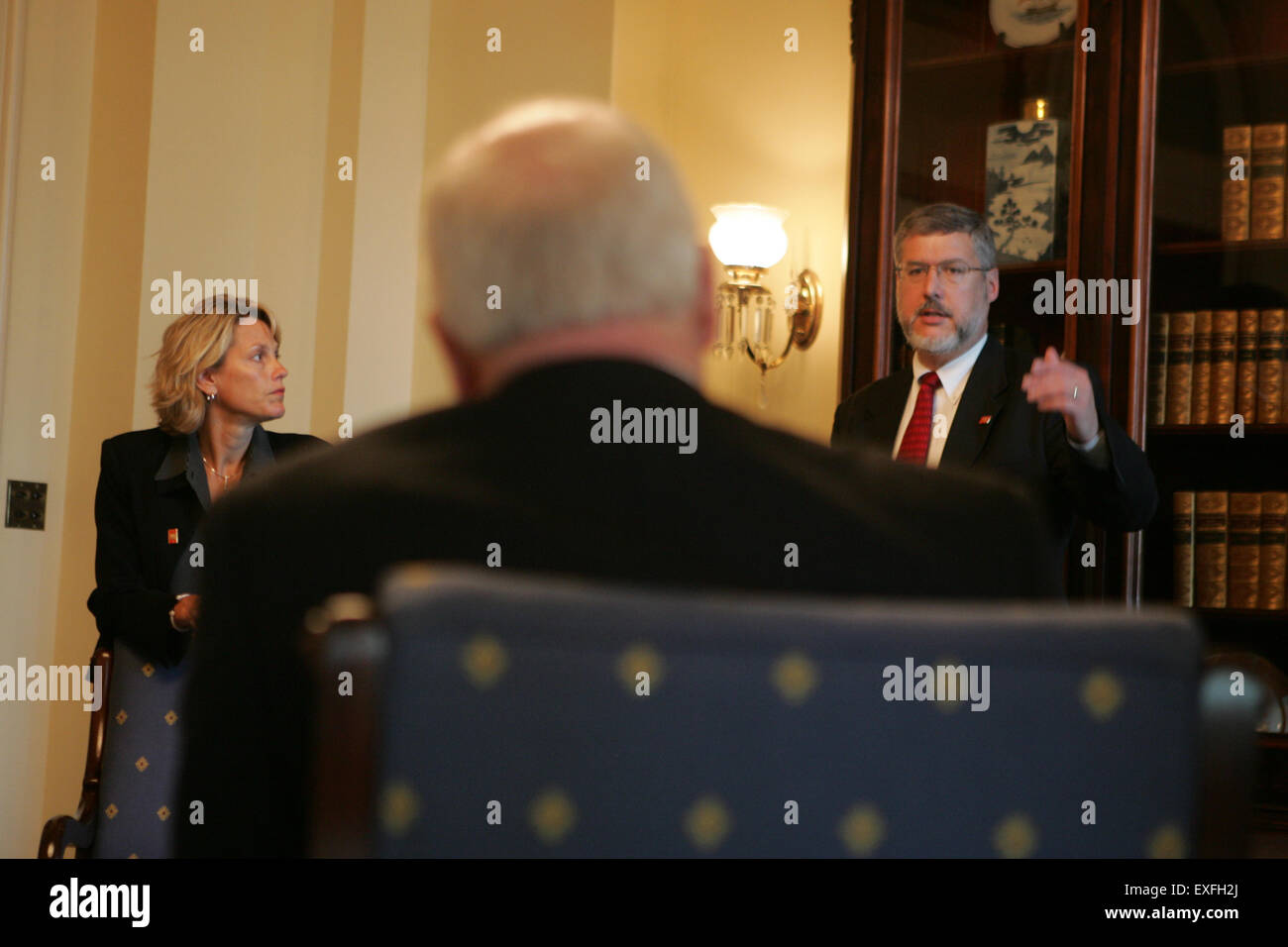 Vice President Cheney with David Addington and Brenda Becker in Stock ...