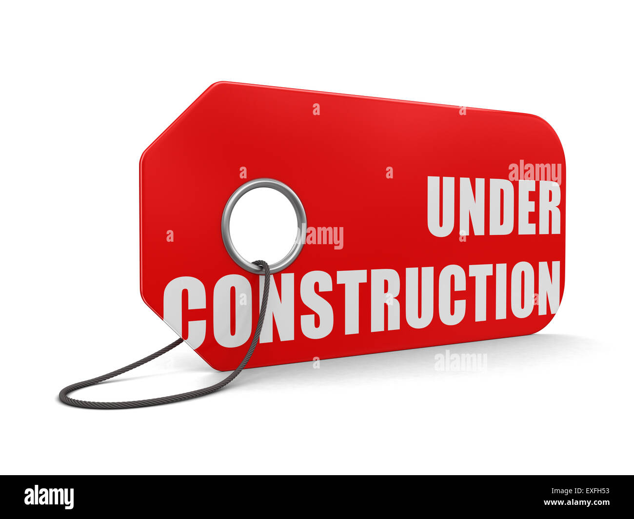 Label Under construction. Image with clipping path Stock Photo - Alamy