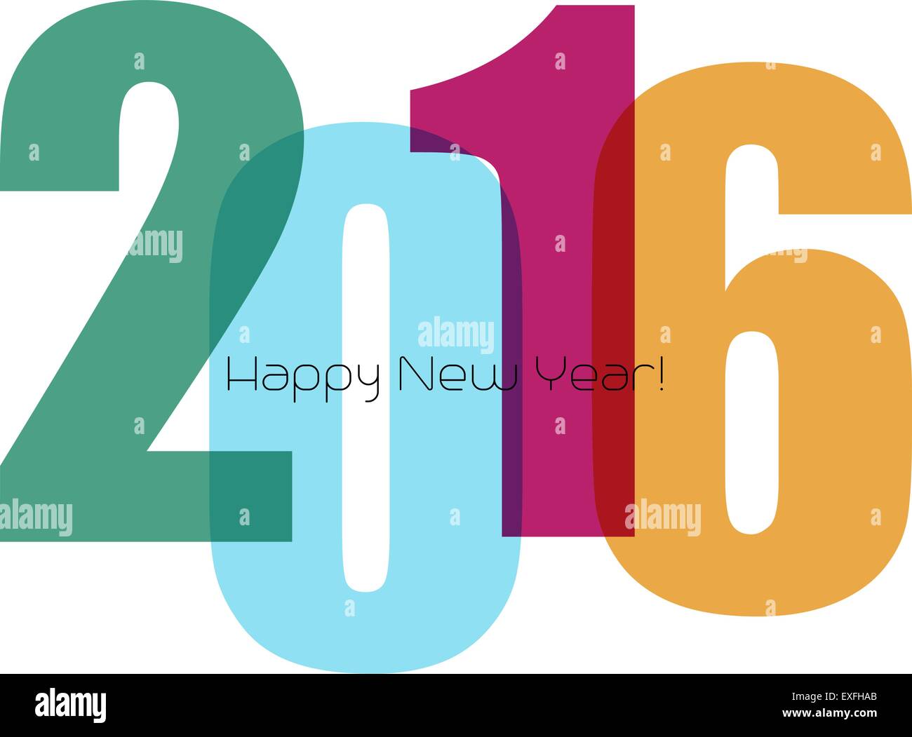 Happy new year greeting with number Stock Vector Image & Art - Alamy