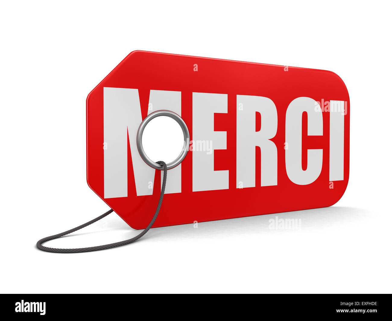 Label merci. Image with clipping path Stock Photo - Alamy