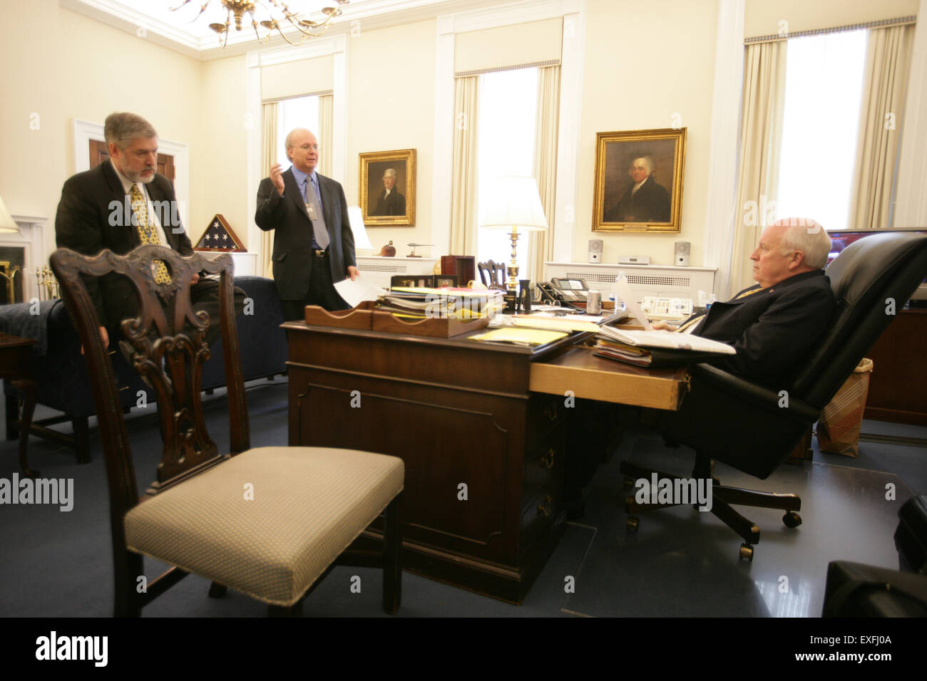 Vice President Cheney, David Addington, and Karl Rove in the Stock ...