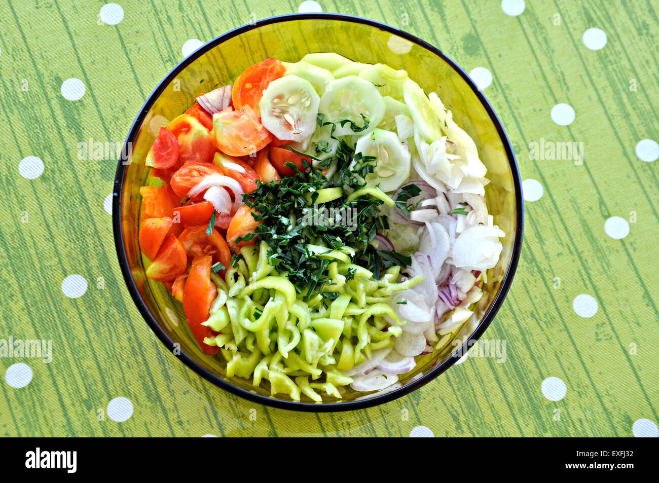 Fresh summer vegetable salad Stock Photo - Alamy