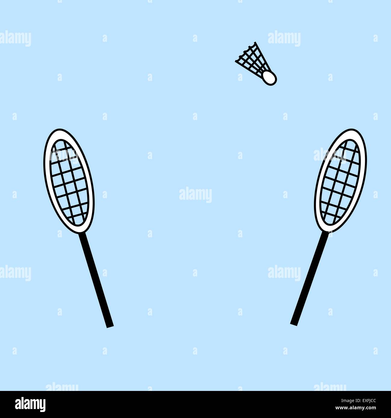 the two badminton rackets and a shuttlecock. Graphics contour sports ...
