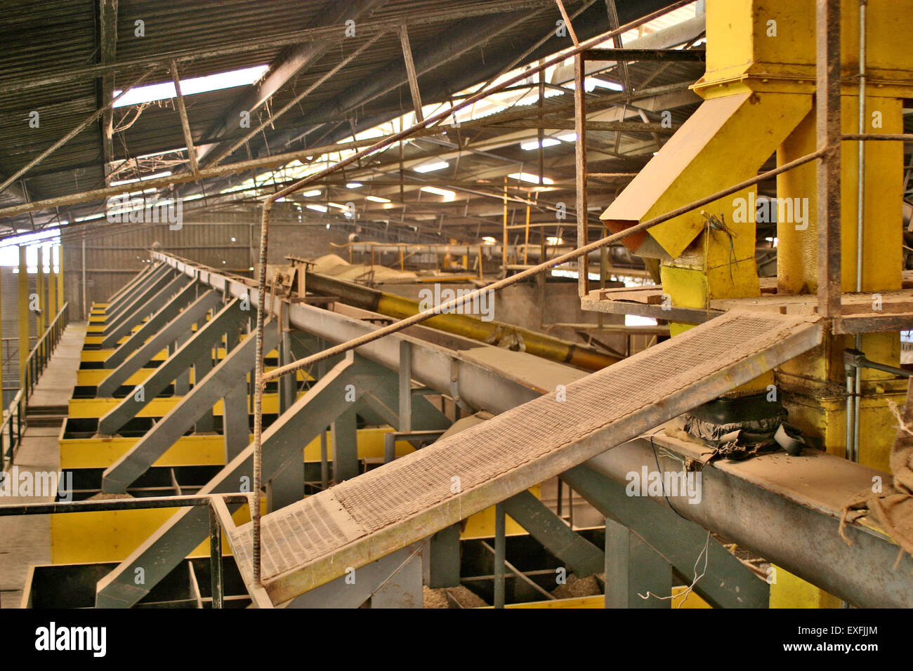 BOQUETE CHIRIQUI, PANAMA, DECEMBER 15 2006. Coffee processing machines ...