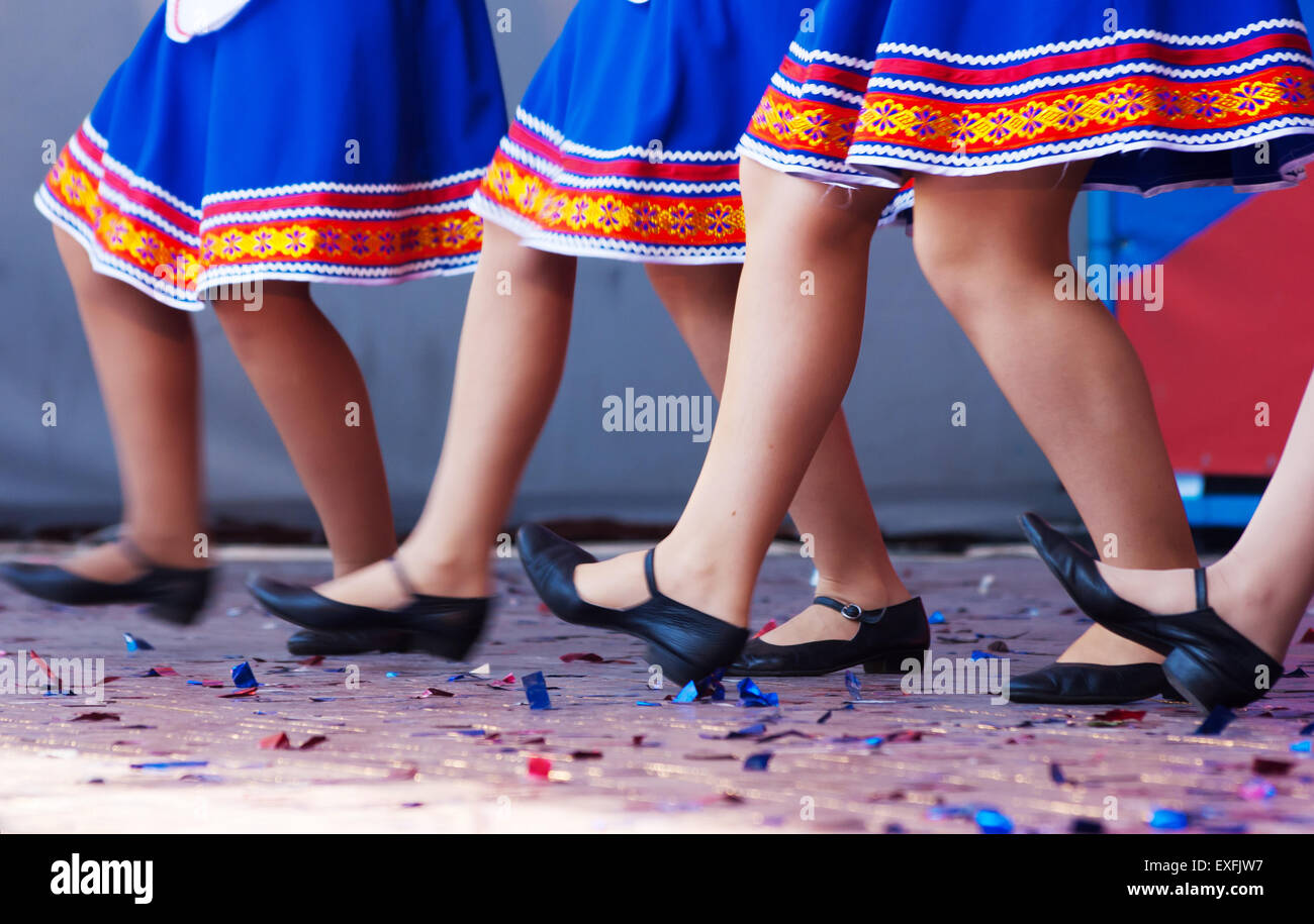 feet of girls dancing on stage closeup Stock Photo - Alamy
