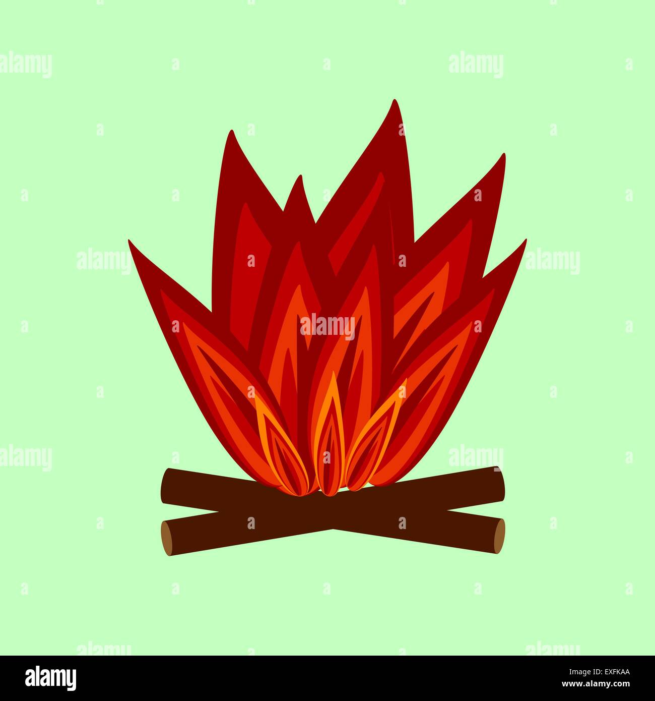 Red flames the fire and logs. Symbol sign icon Stock Vector Image & Art ...