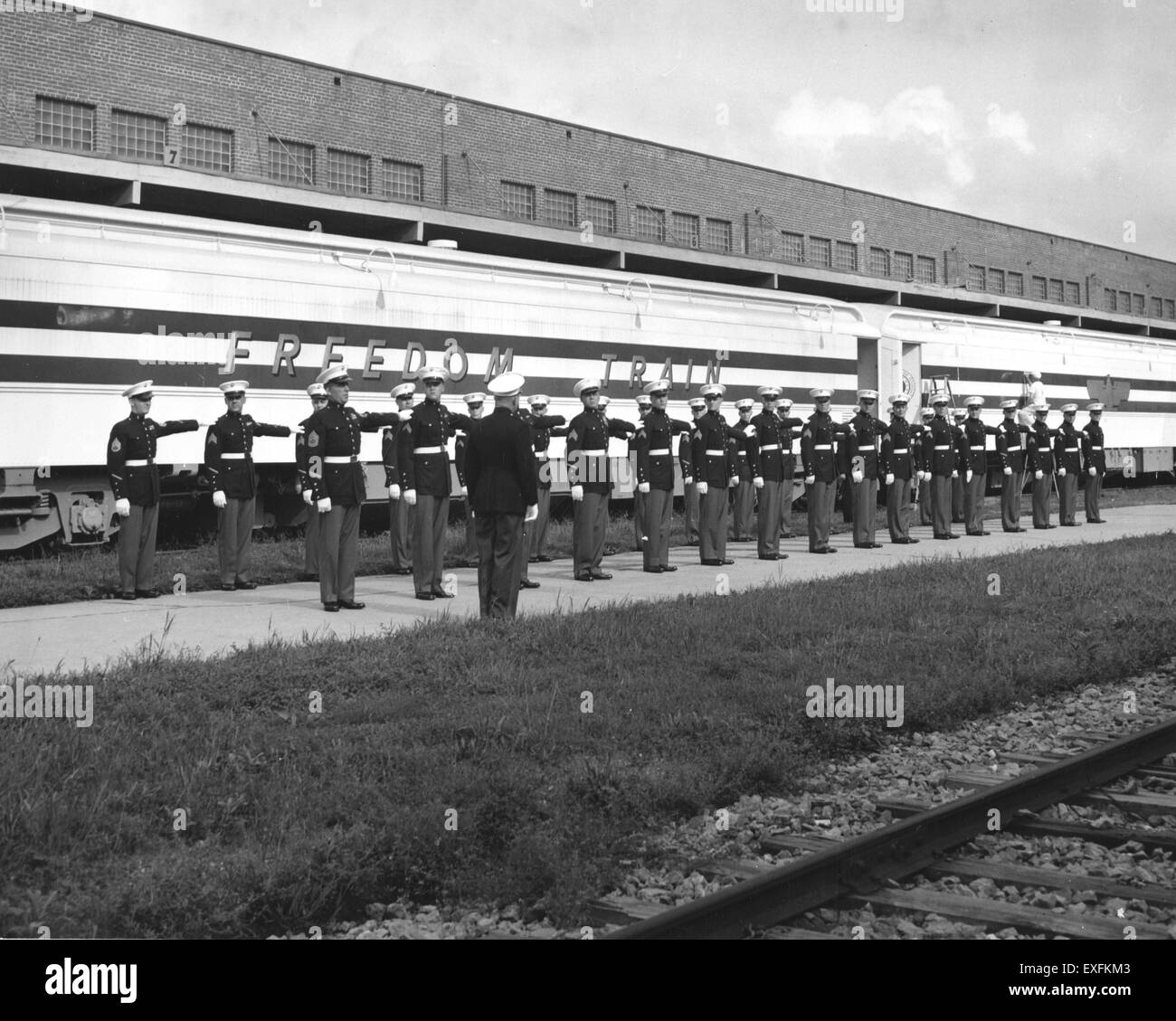 Photograph of Marine Guard Standing at Attention Stock Photo - Alamy