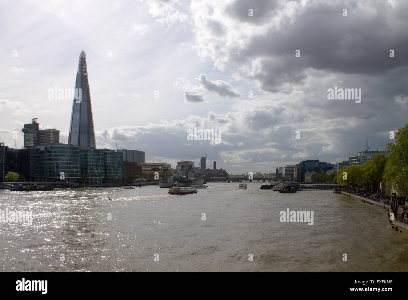 London Cityscape along the River Thames, including The Shard. Picture ...