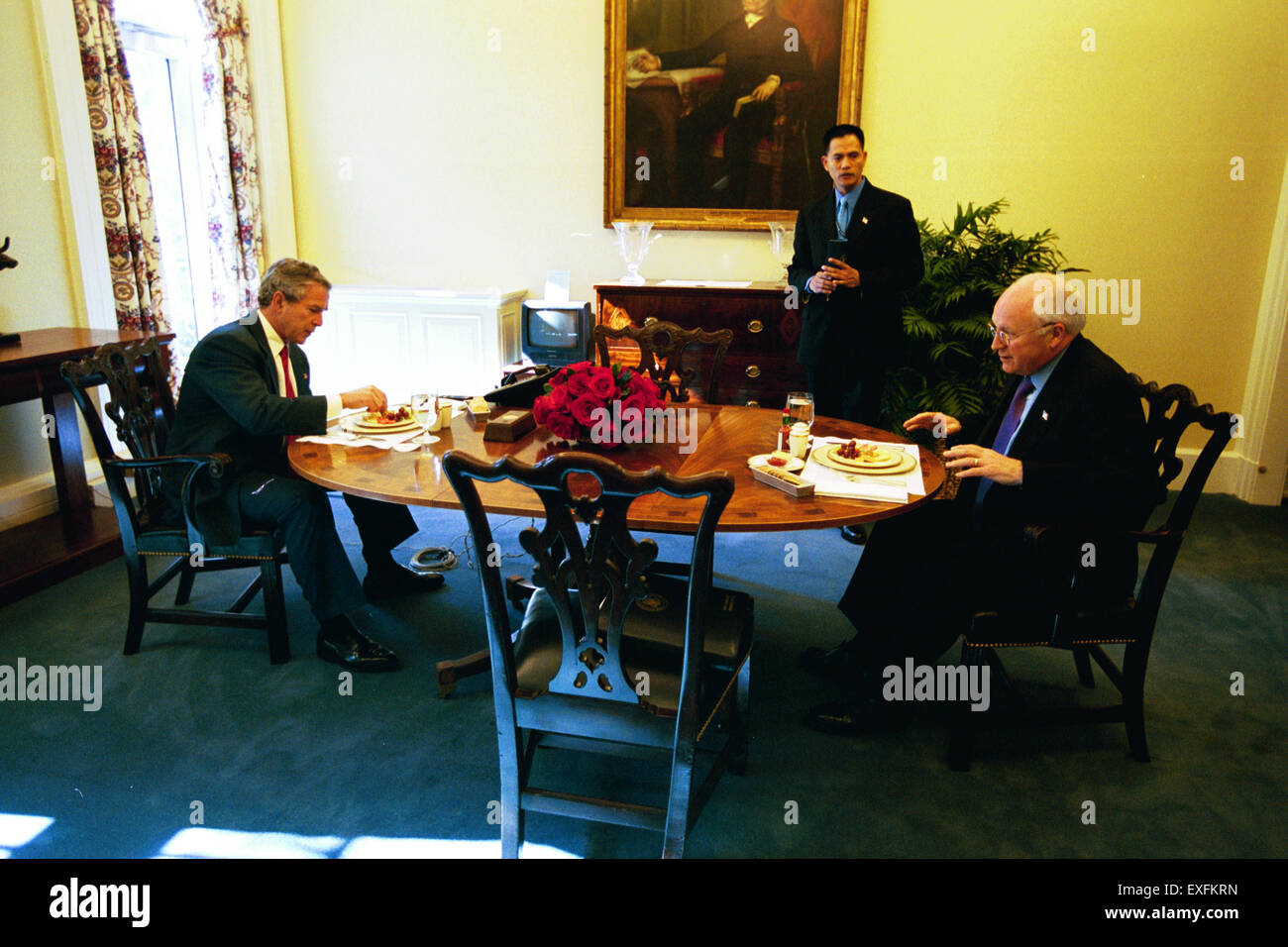 President Bush and Vice President Cheney Have Lunch in Private Stock ...