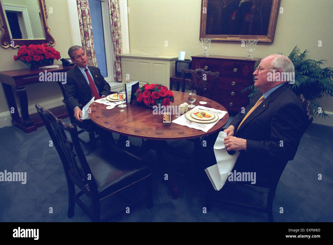 President Bush and Vice President Cheney Have Lunch in Private Stock ...