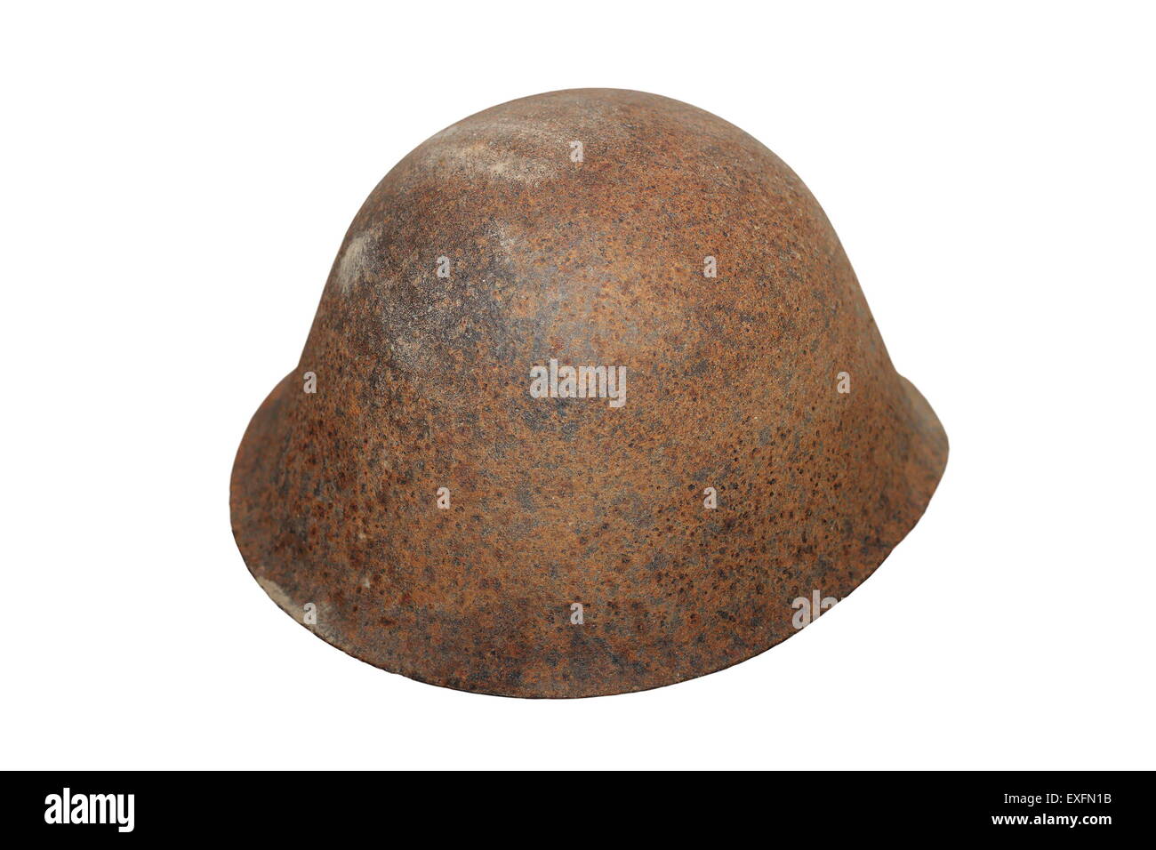 old rusty military helmet isolated over white background Stock Photo ...