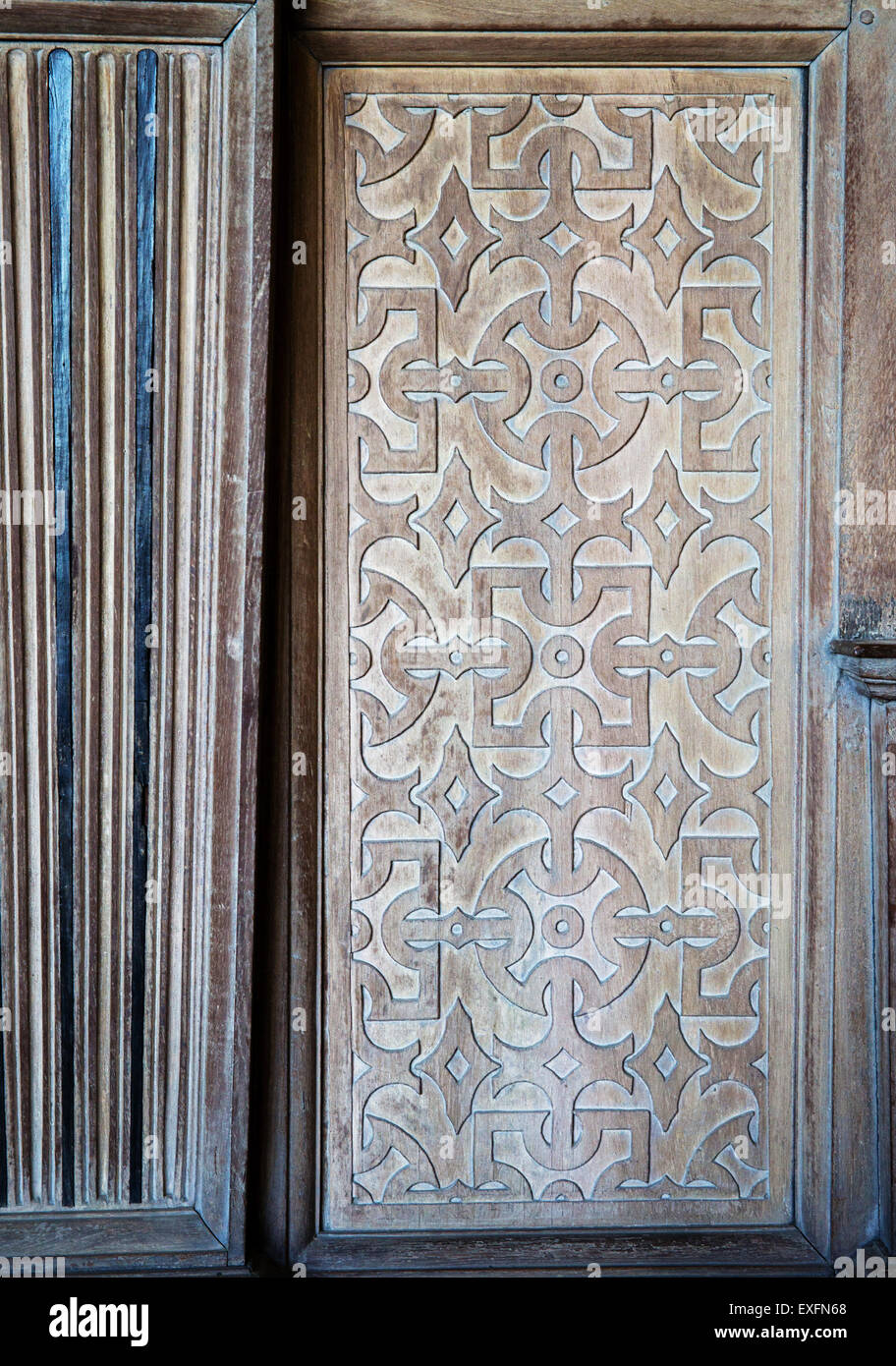 Elizabethan carved strapwork wall panel in lime wood at the Long ...