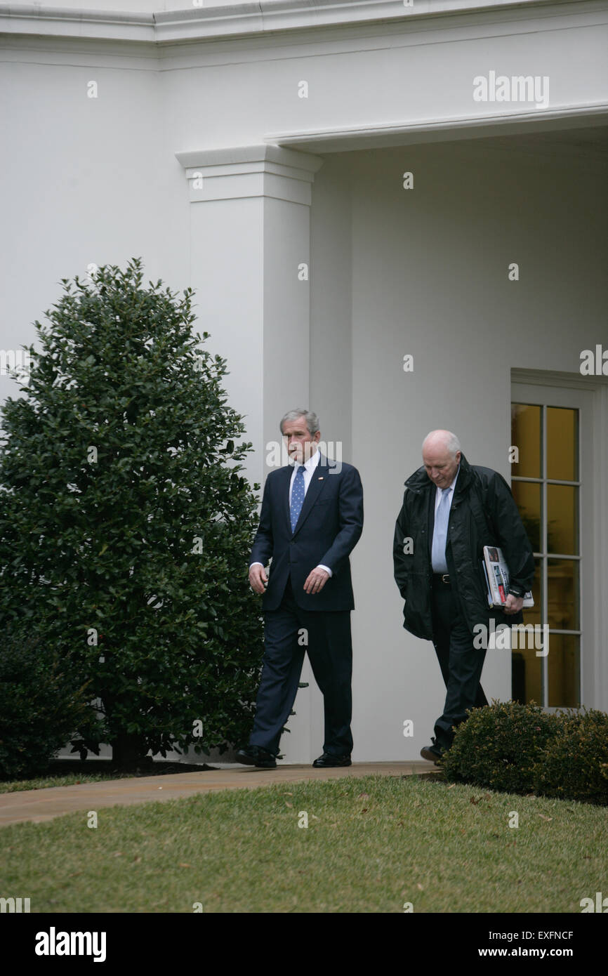 President Bush and Vice President Cheney Leave the White House Stock ...