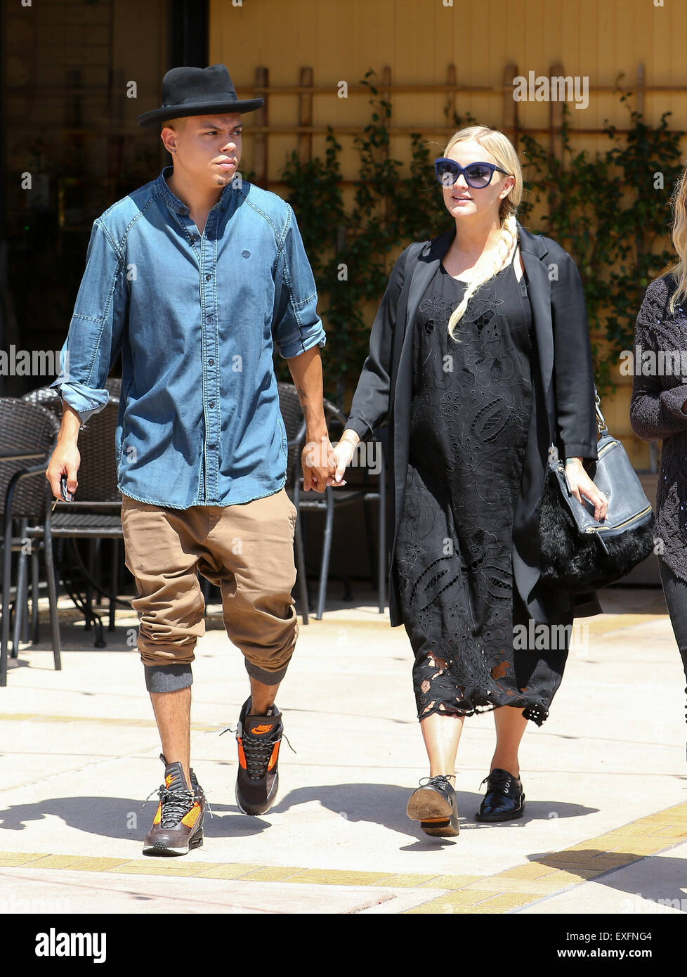 Ashlee Simpson and Evan Ross leaving a sushi restaurant in Sherman Oaks ...