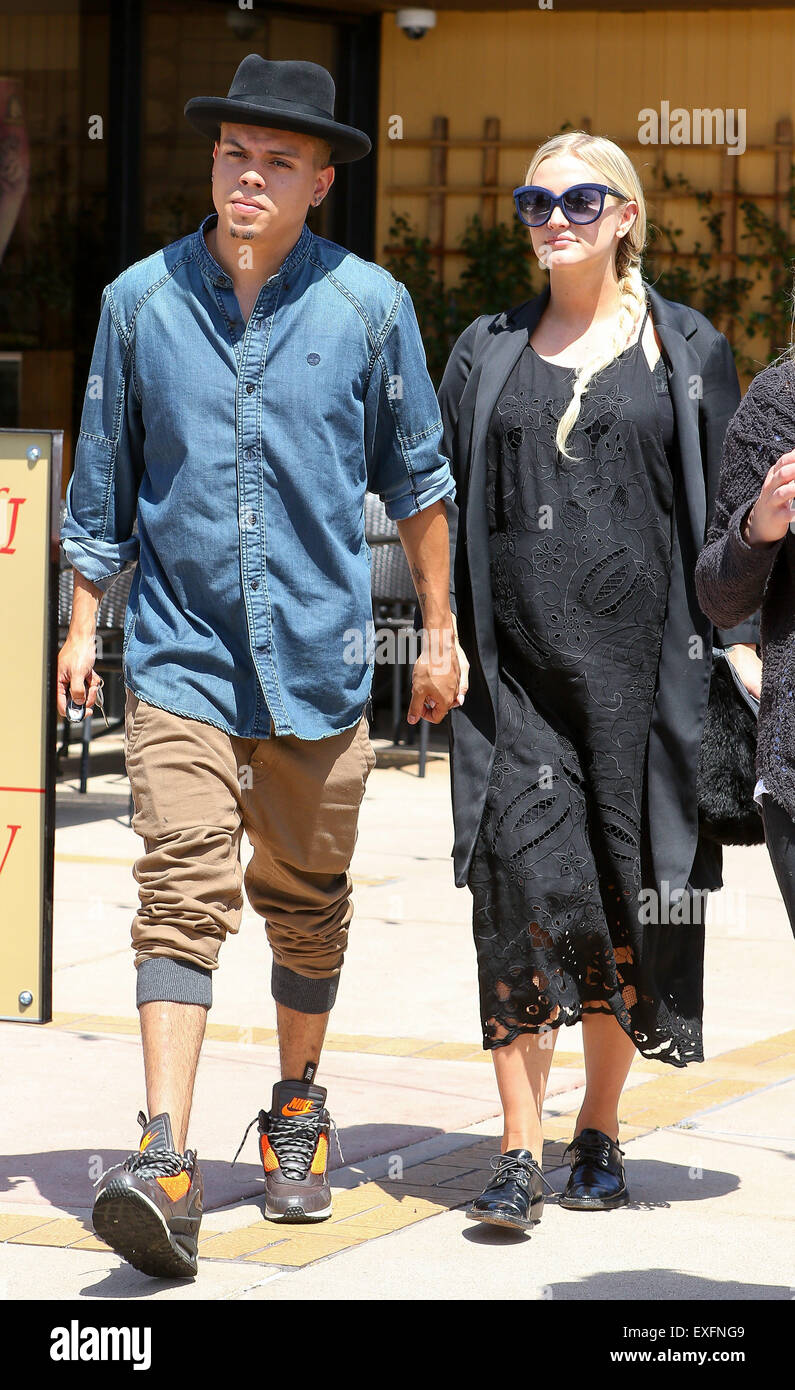 Ashlee Simpson and Evan Ross leaving a sushi restaurant in Sherman Oaks ...