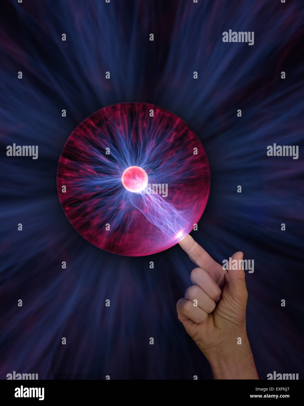 moment of creation discharge of high voltage electricity plasma first ...