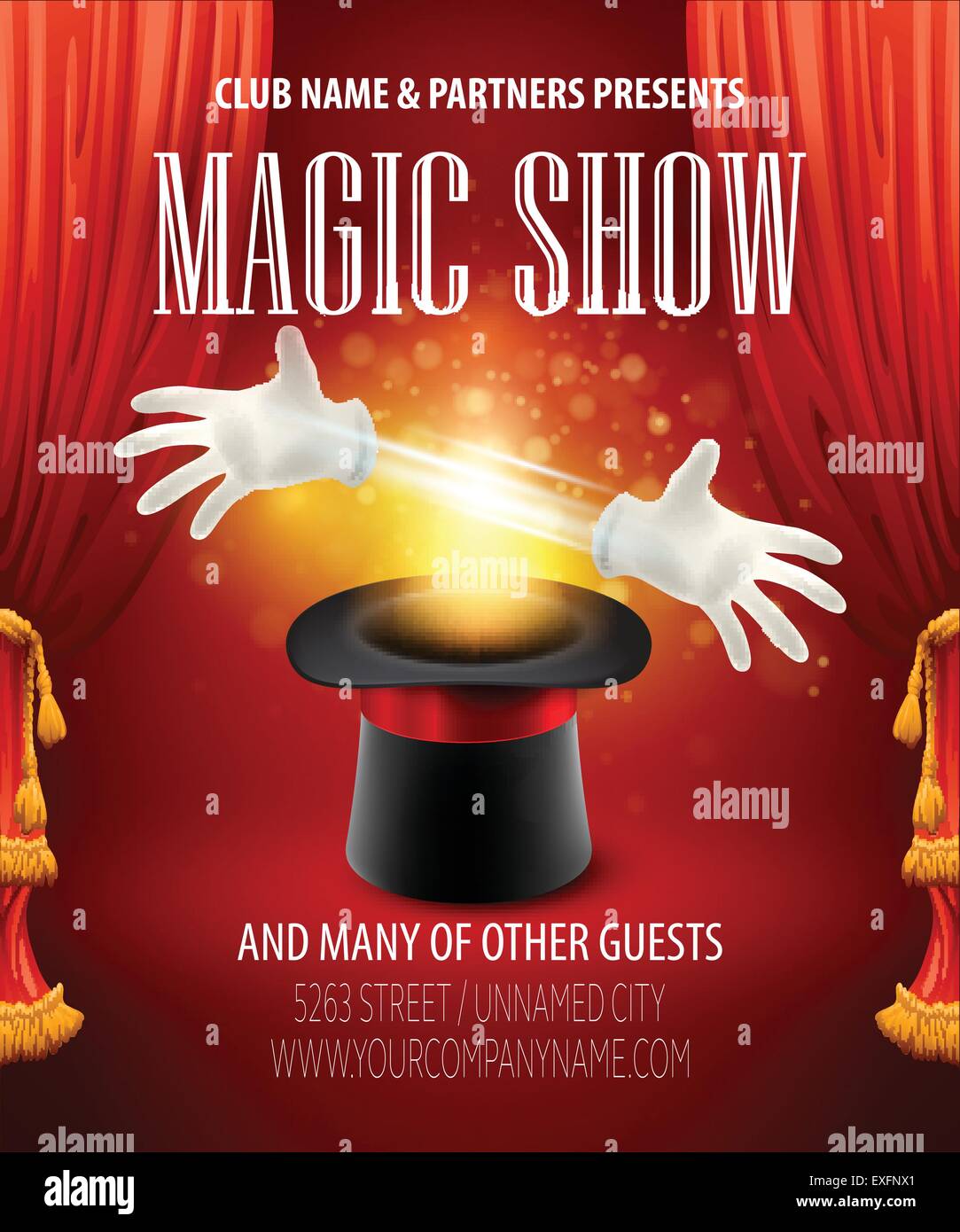 Magic trick, performance, circus, show concept. Vector illustration ...