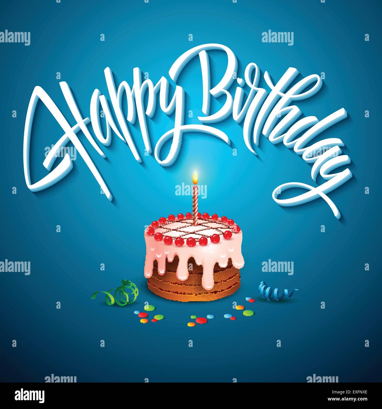 Blue cake candles on Stock Vector Images - Alamy