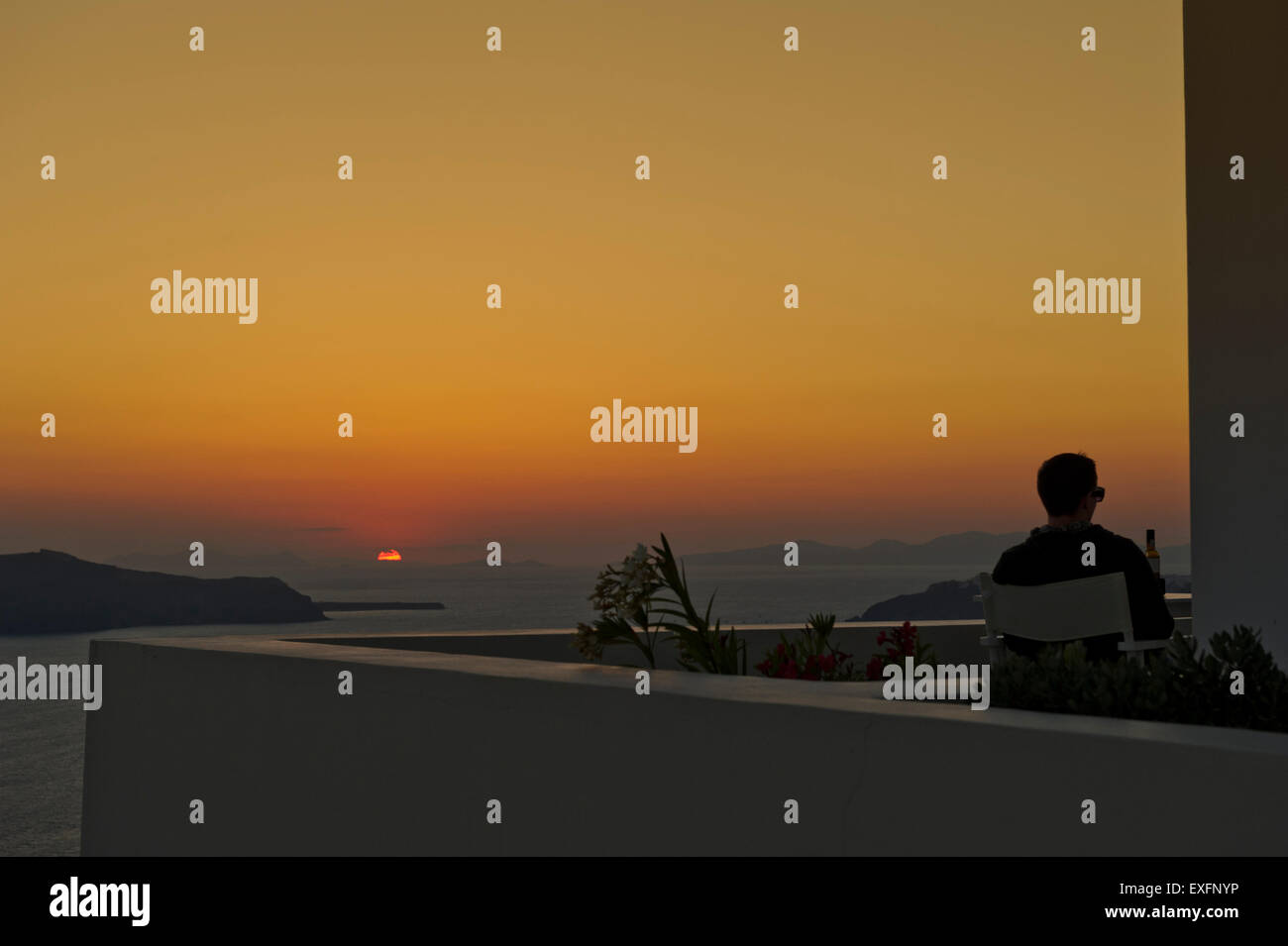 Magic sunset in santorini hi-res stock photography and images - Alamy