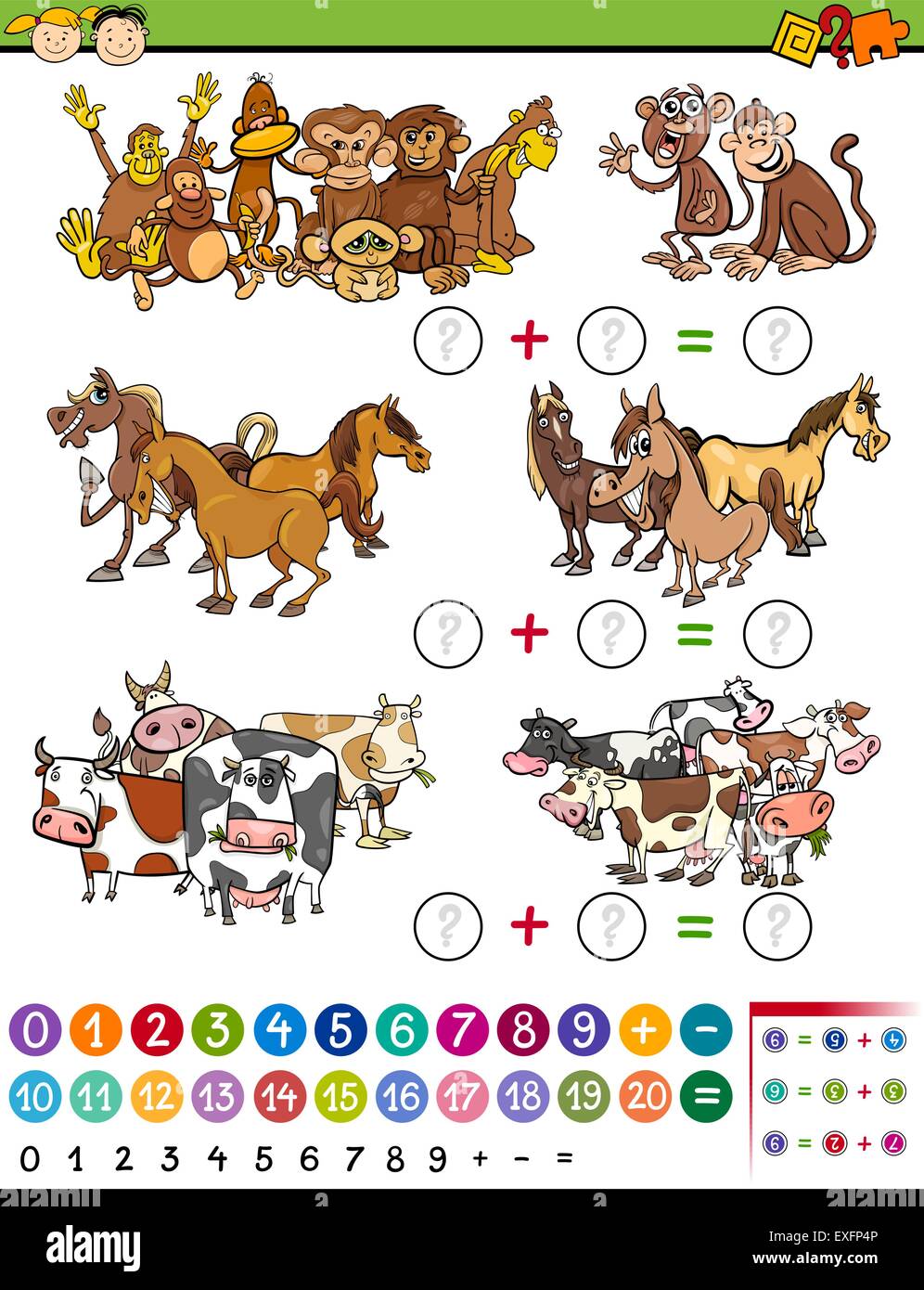 Cartoon Illustration of Education Mathematical Counting Game for ...