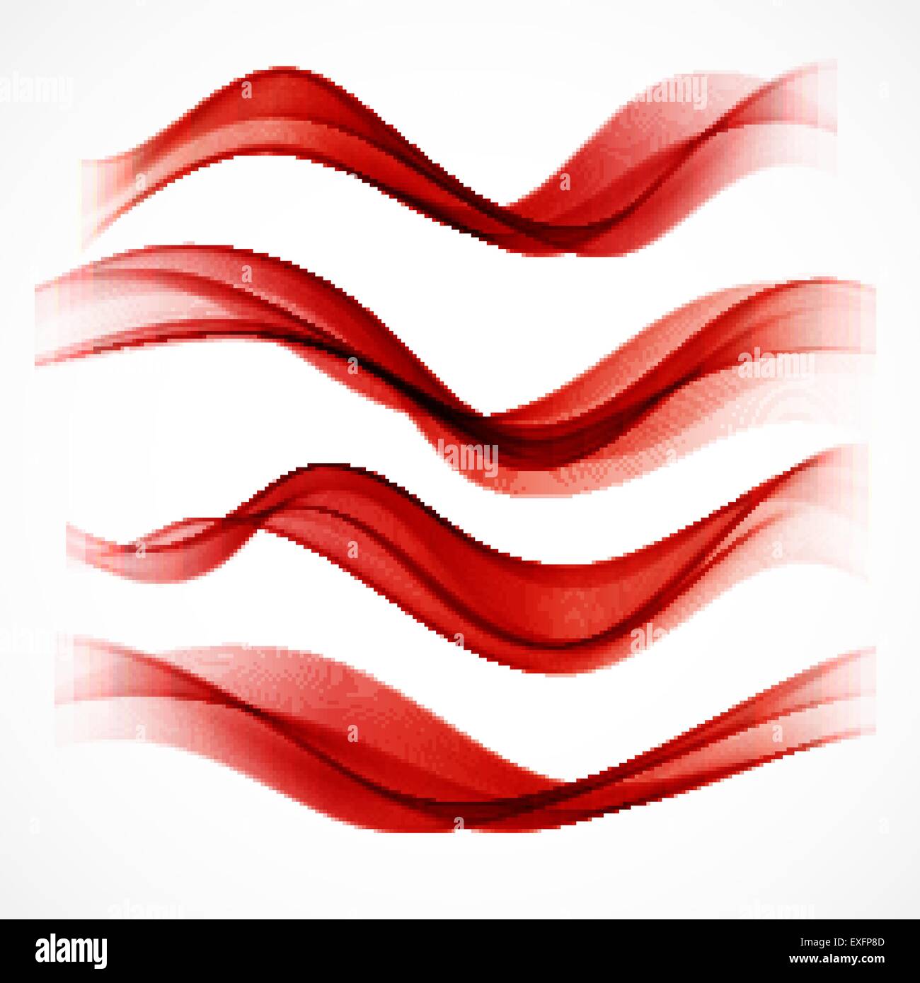 Set of wavy red banners. Vector illustration Stock Vector Image & Art ...