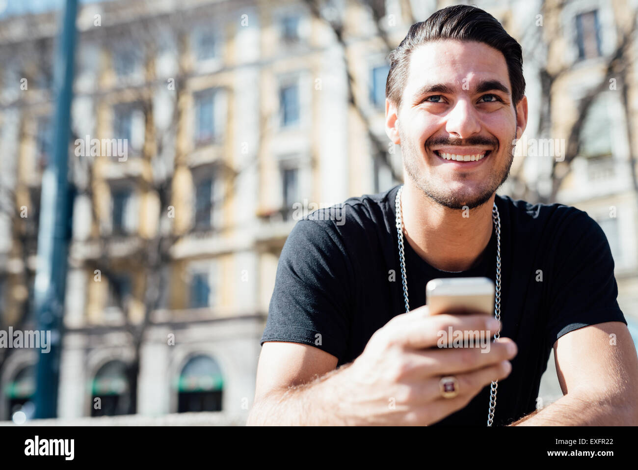 Boy using a smartphone hi-res stock photography and images - Alamy