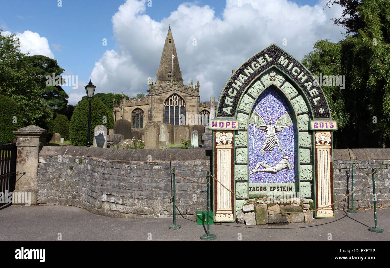 2015 Well Dressing in the Derbyshire Peak District village of Hope ...