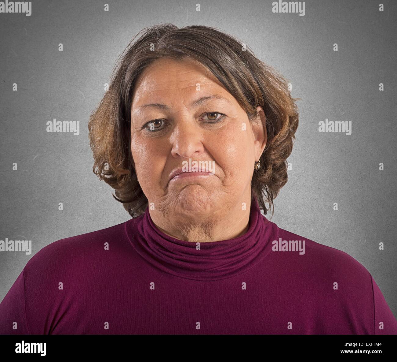 Sad fat woman Stock Photo - Alamy