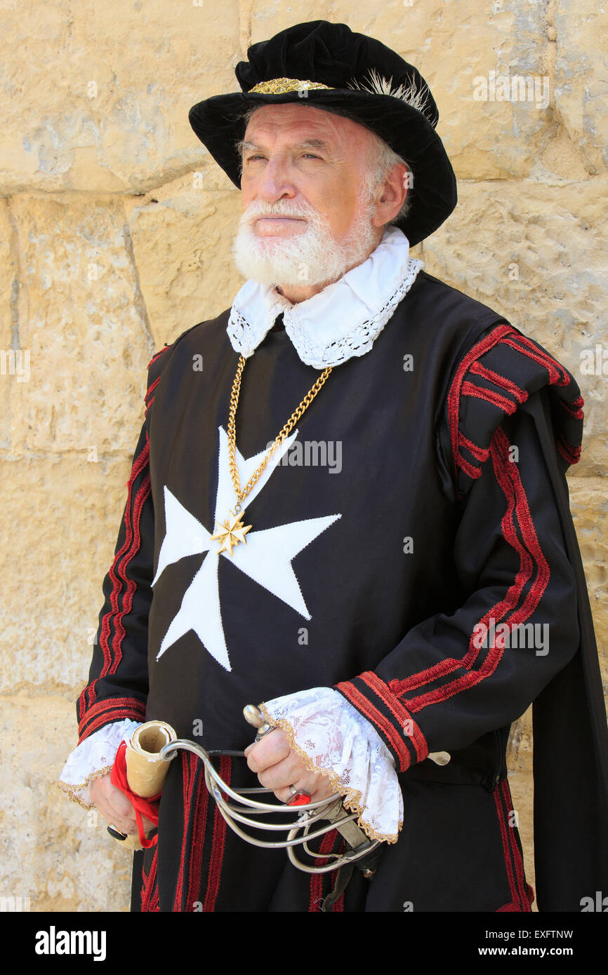 Officer of the Order of St. John at Fort Saint Elmo in Valletta, Malta ...