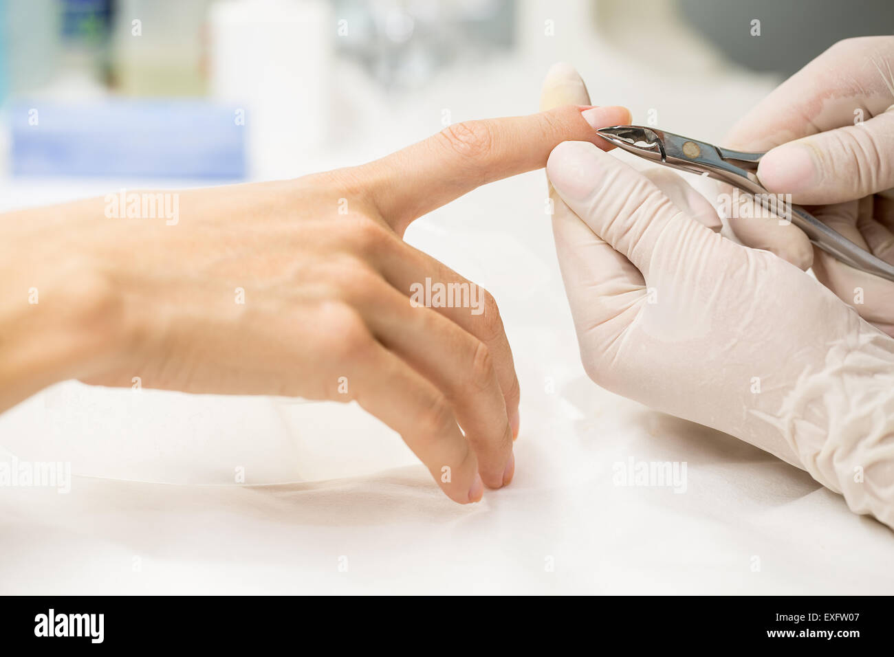 Manicure process in a beauty salon Stock Photo - Alamy