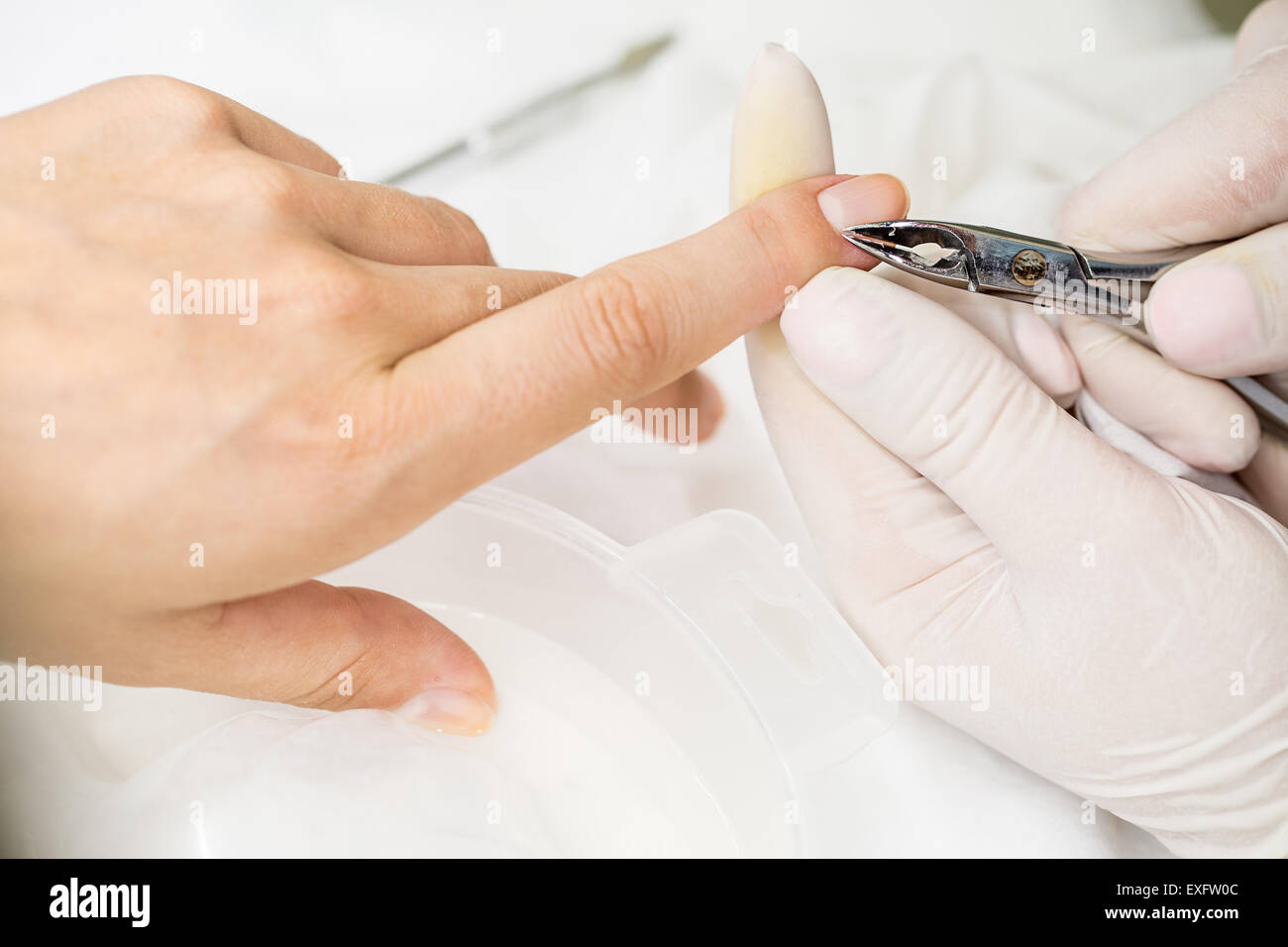 Manicure process in a beauty salon Stock Photo - Alamy