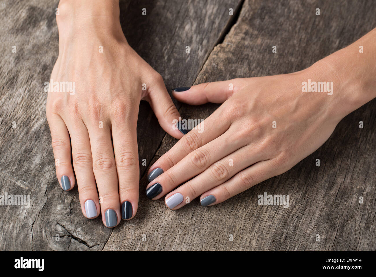 Beautiful Hands With Rings And Nail Polish