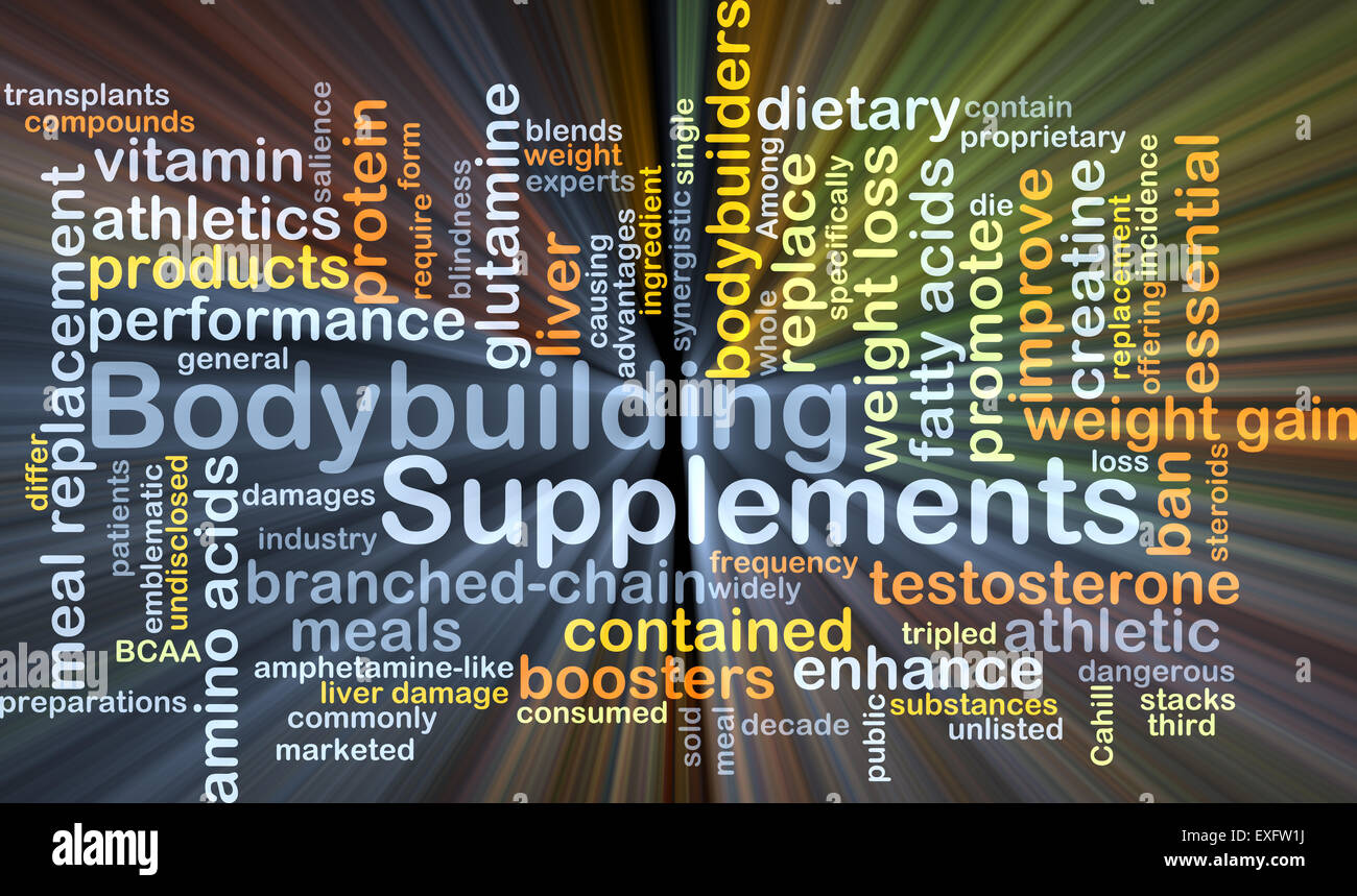 Background concept wordcloud illustration of bodybuilding supplements ...