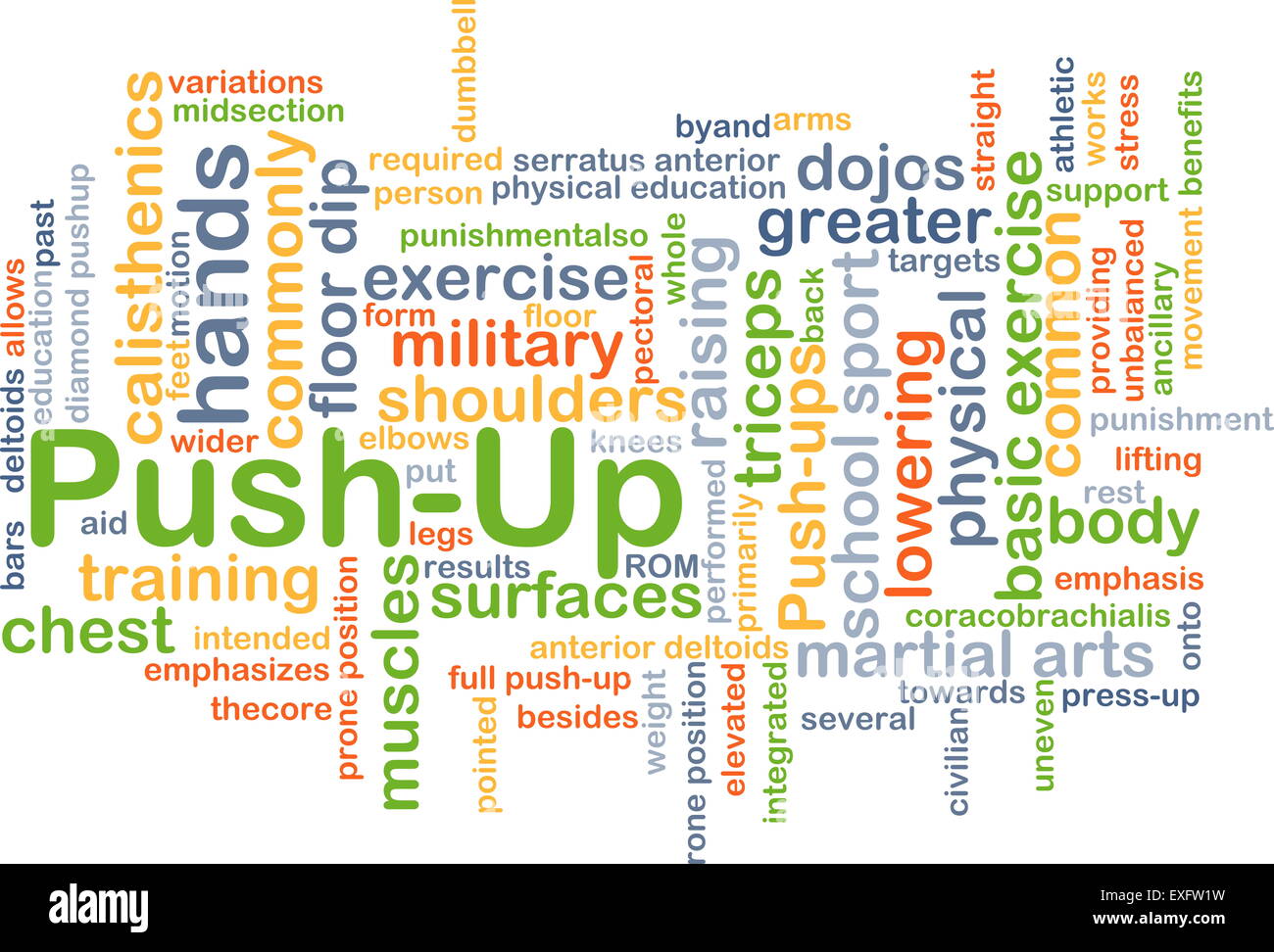 Background concept wordcloud illustration of push-up Stock Photo - Alamy