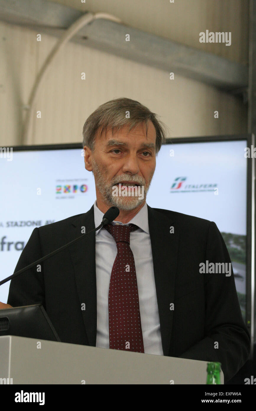 Afragola, Italy. 13th July, 2015. Graziano Delrio Minister during the ...