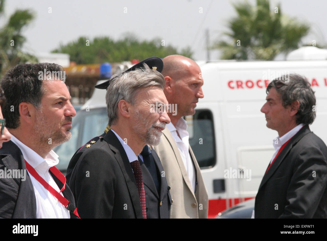 Afragola, Italy. 13th July, 2015. Graziano Delrio Minister during the ...