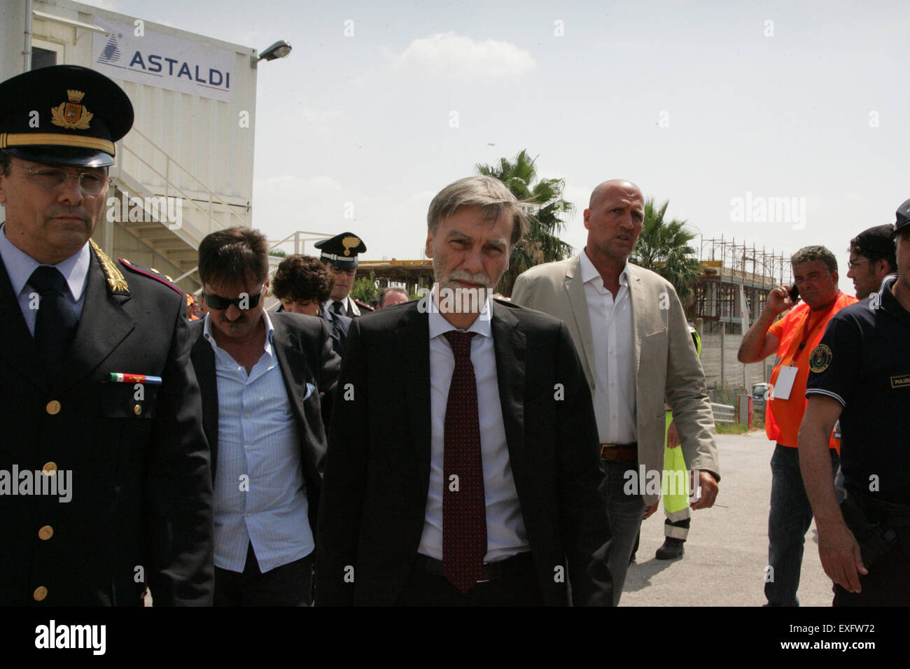 Afragola, Italy. 13th July, 2015. Graziano Delrio Minister during the ...