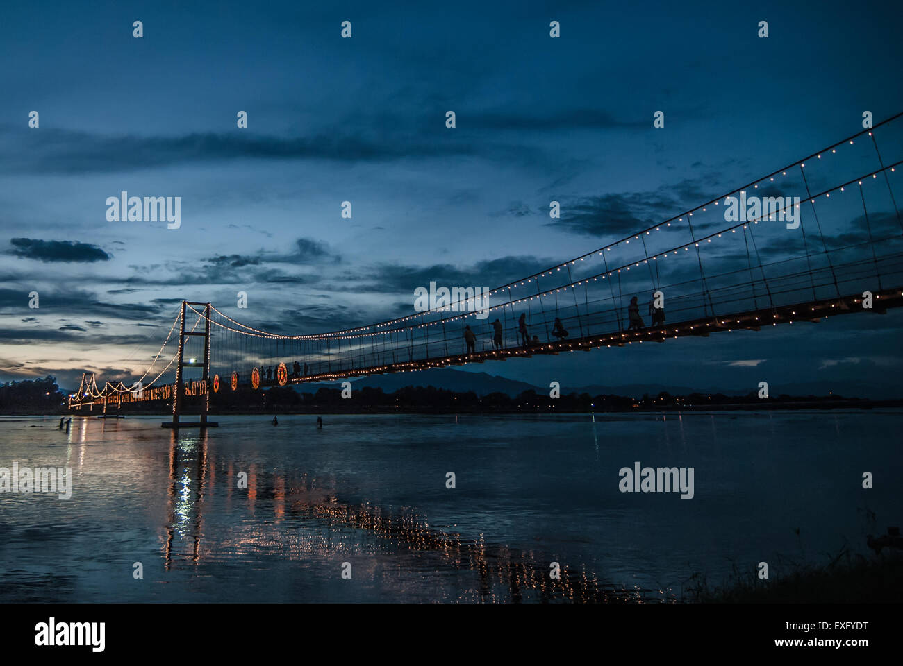 The old wooden bridge Bridge collapse bridge (Rattanakosin suspension ...