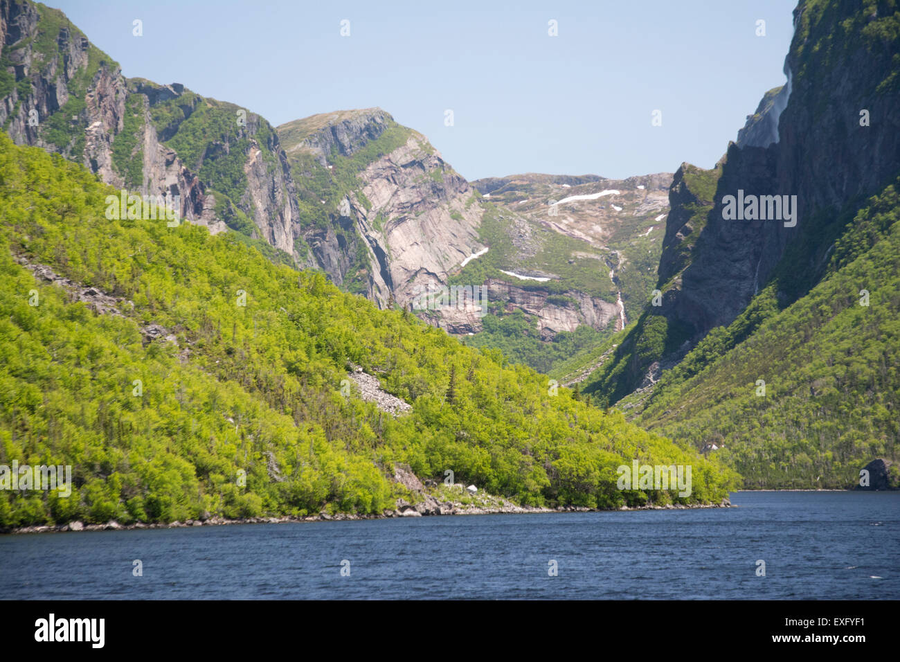 A view of the Long Range Mountains - Western Brook Pond Stock Photo - Alamy