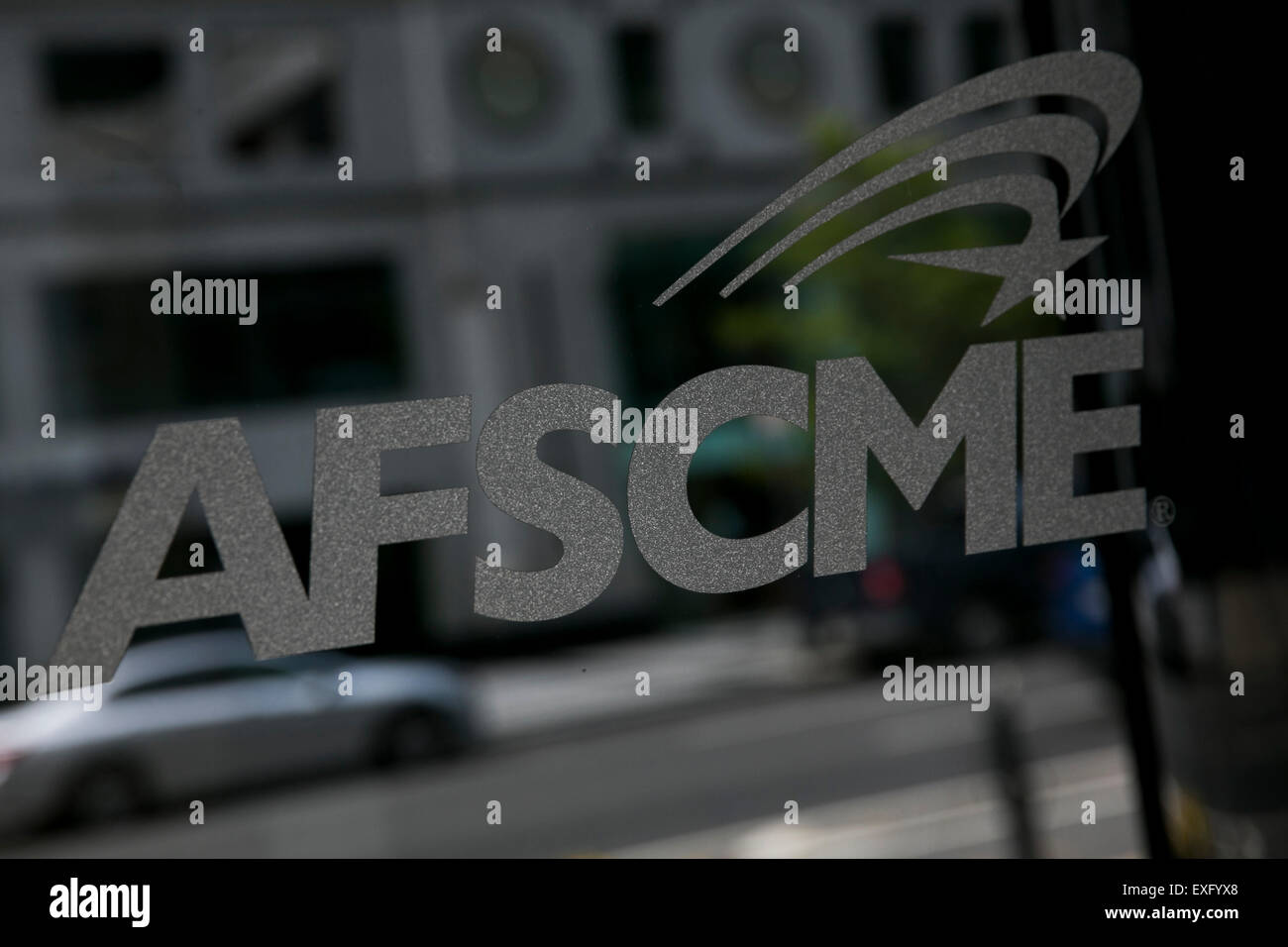 A logo sign outside of the headquarters of the American Federation of ...