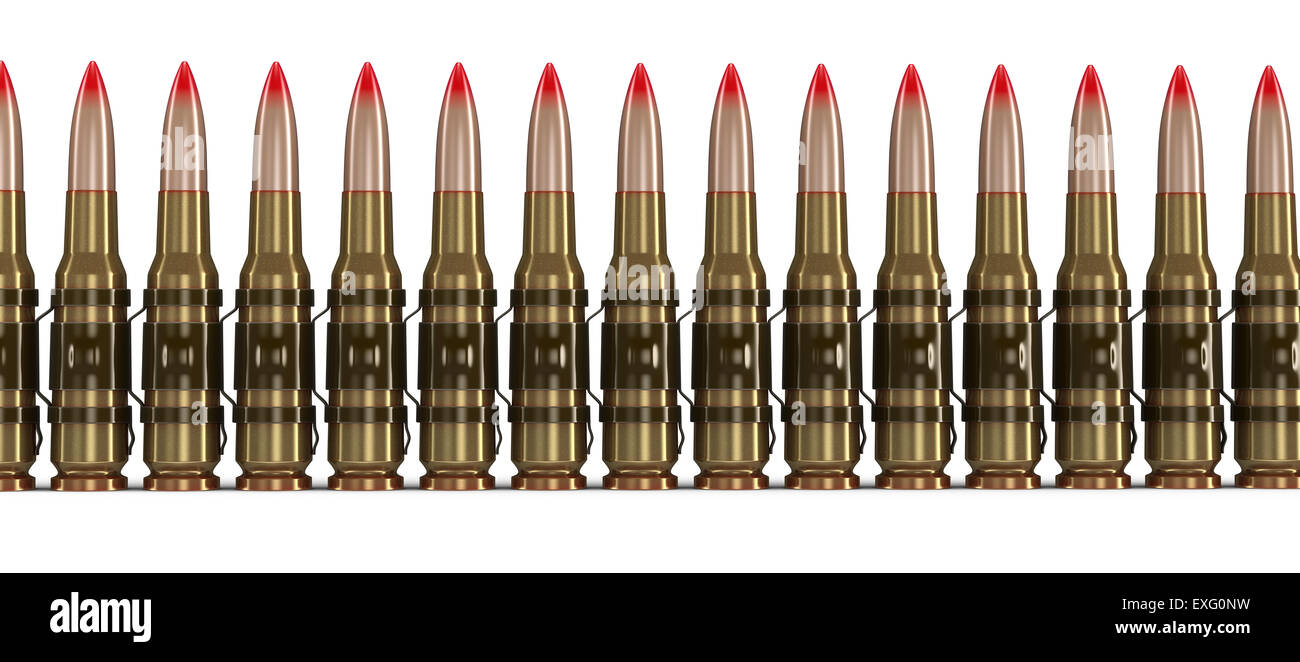 Machine-gun belts (clipping path included Stock Photo - Alamy