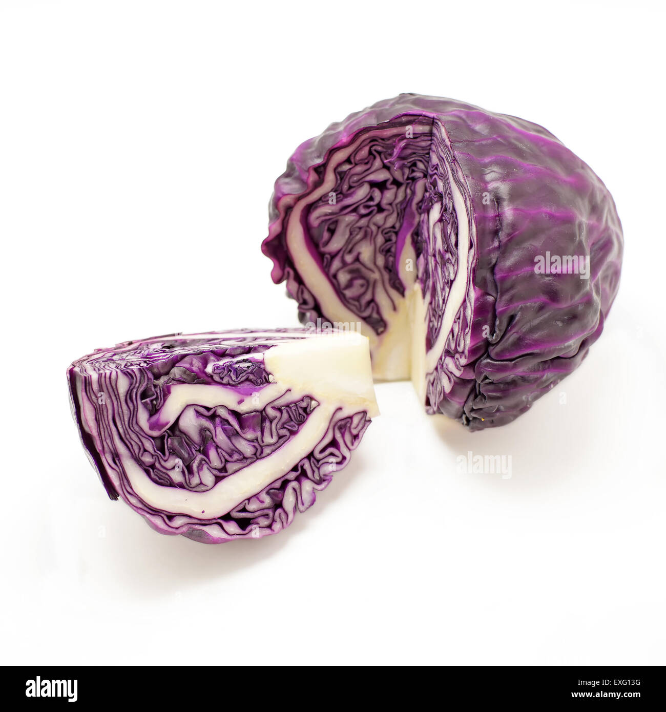 fresh purple cabbage isolated on white background Stock Photo - Alamy