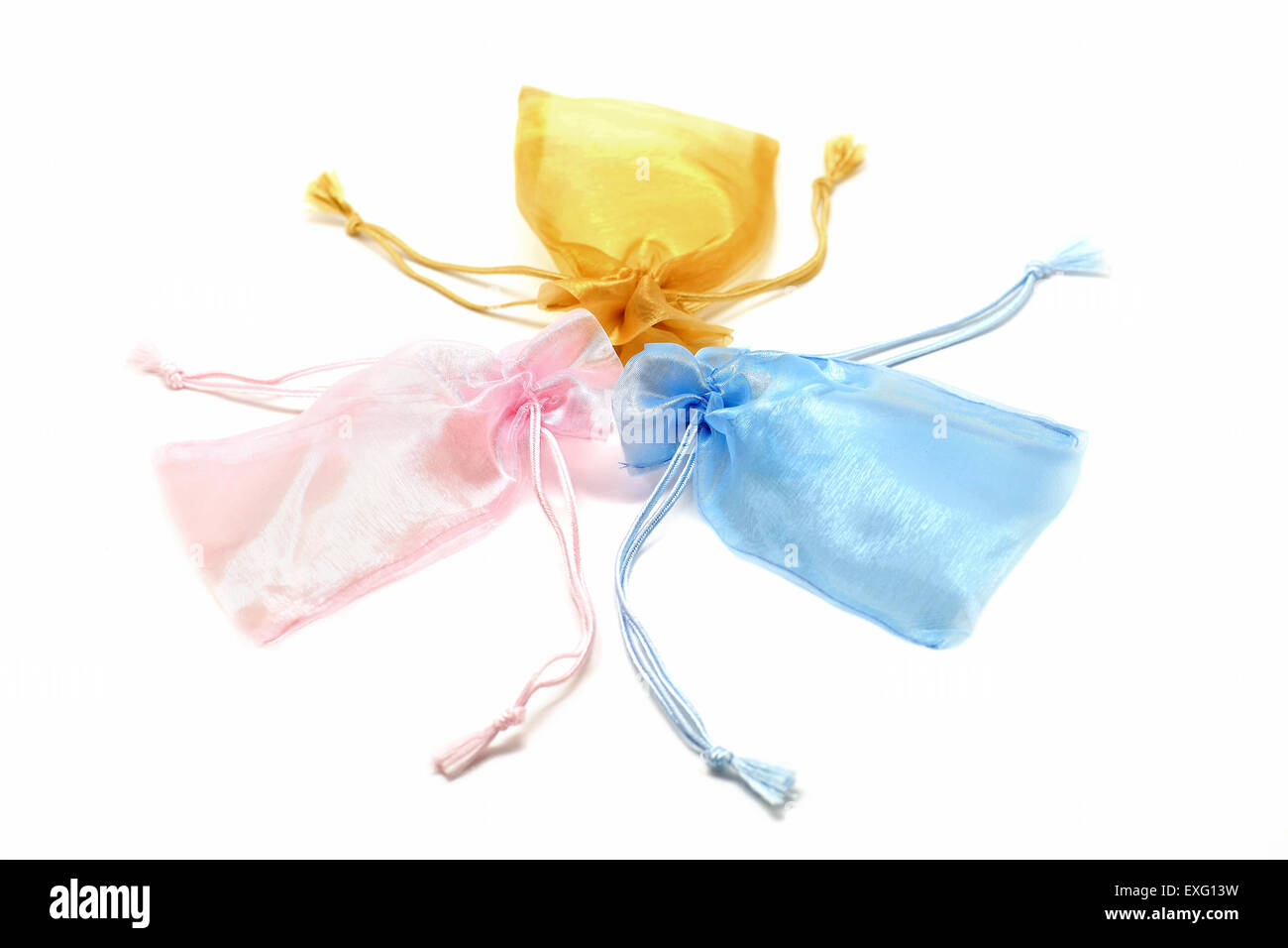 small fabric pouch isolated on white background Stock Photo - Alamy